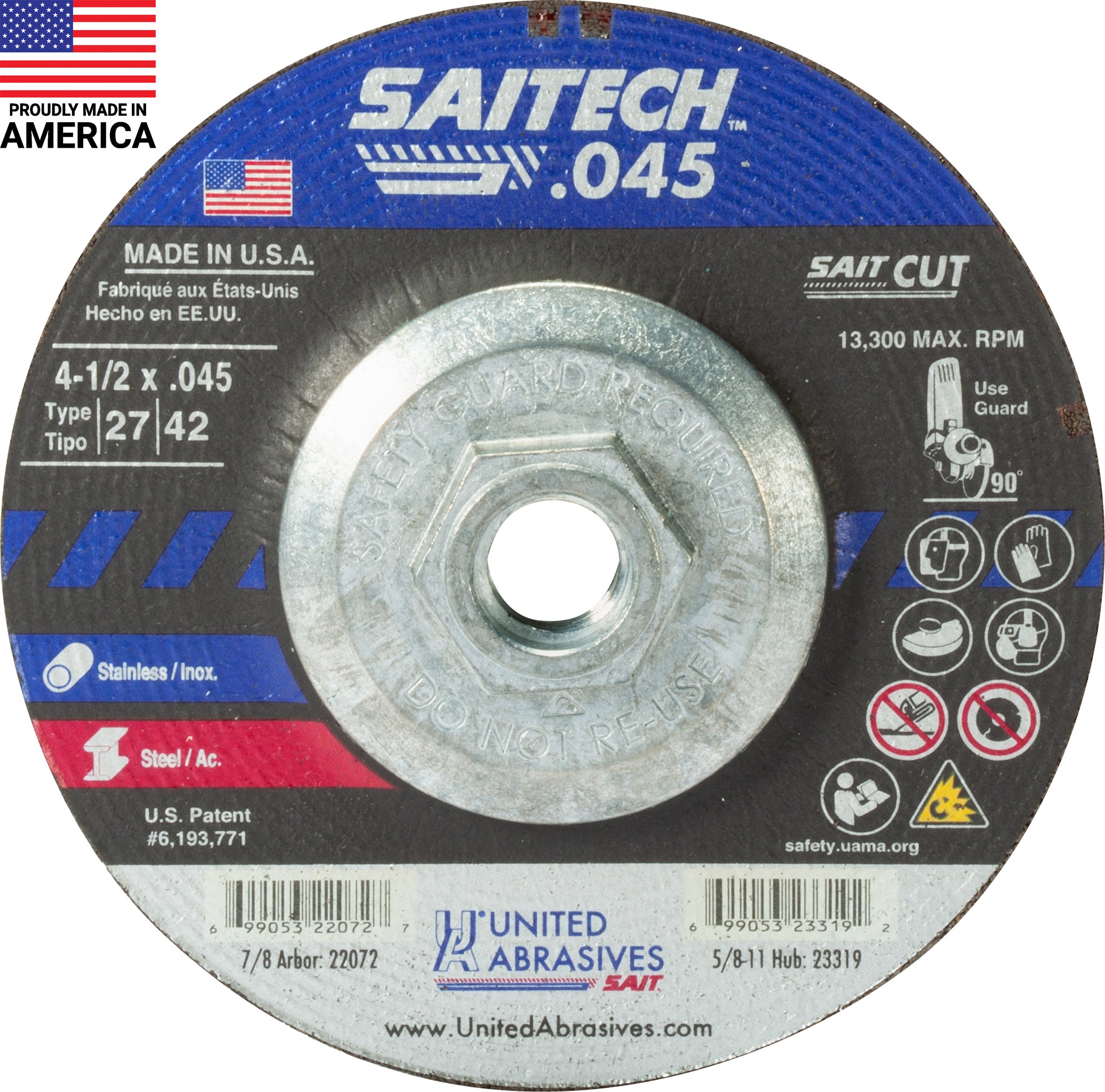 United Abrasives Saitech™ High Performance Cut-Off Wheels (Type 27/Type ...